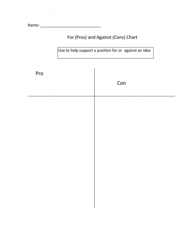 20 Best Pros And Cons List Template - RedlineSP