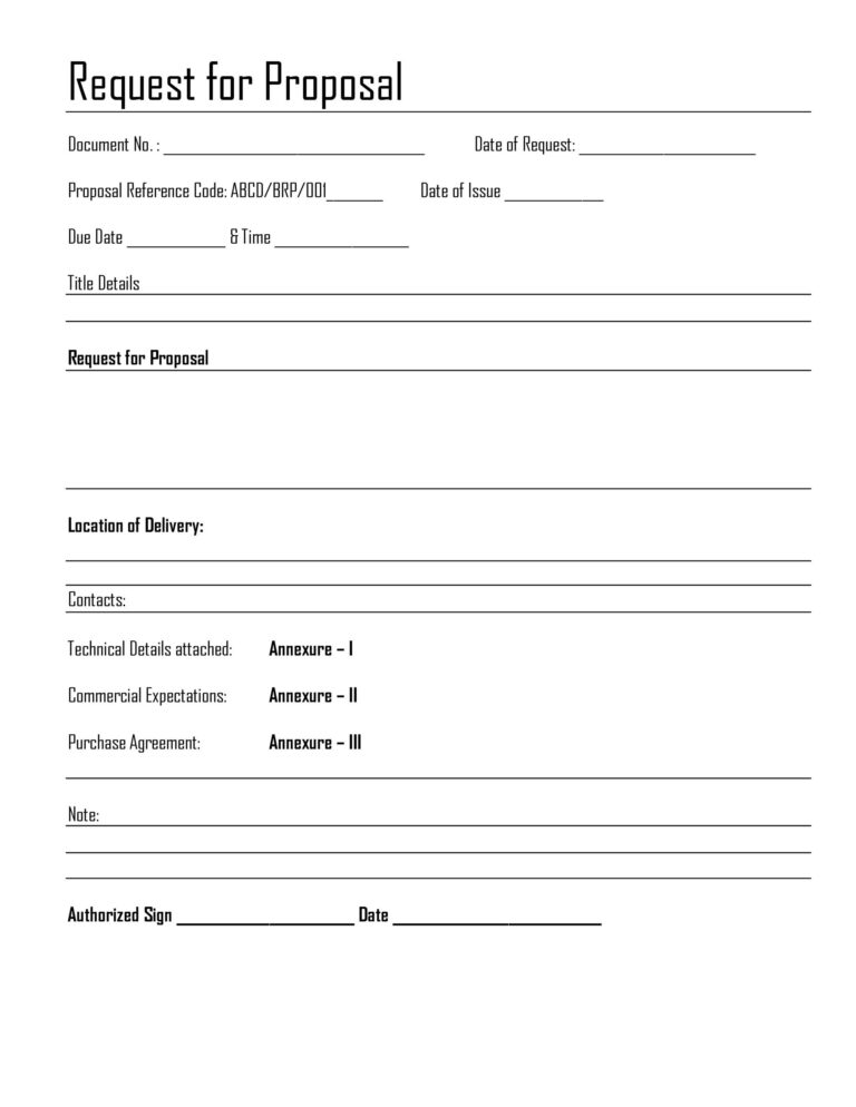 45 Free Request For Proposal Example & Templates (RFP) - RedlineSP