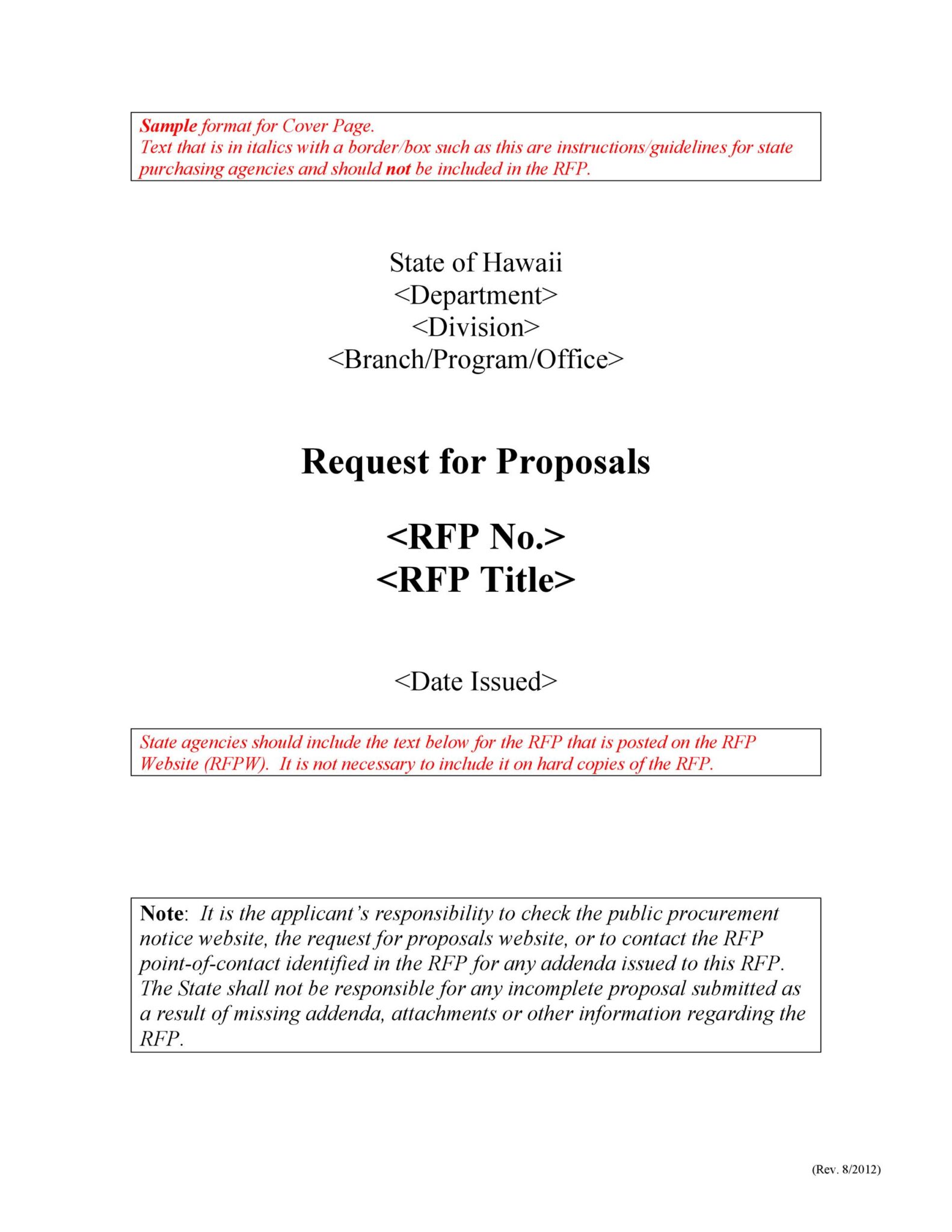 45 Free Request For Proposal Example & Templates (RFP) - RedlineSP