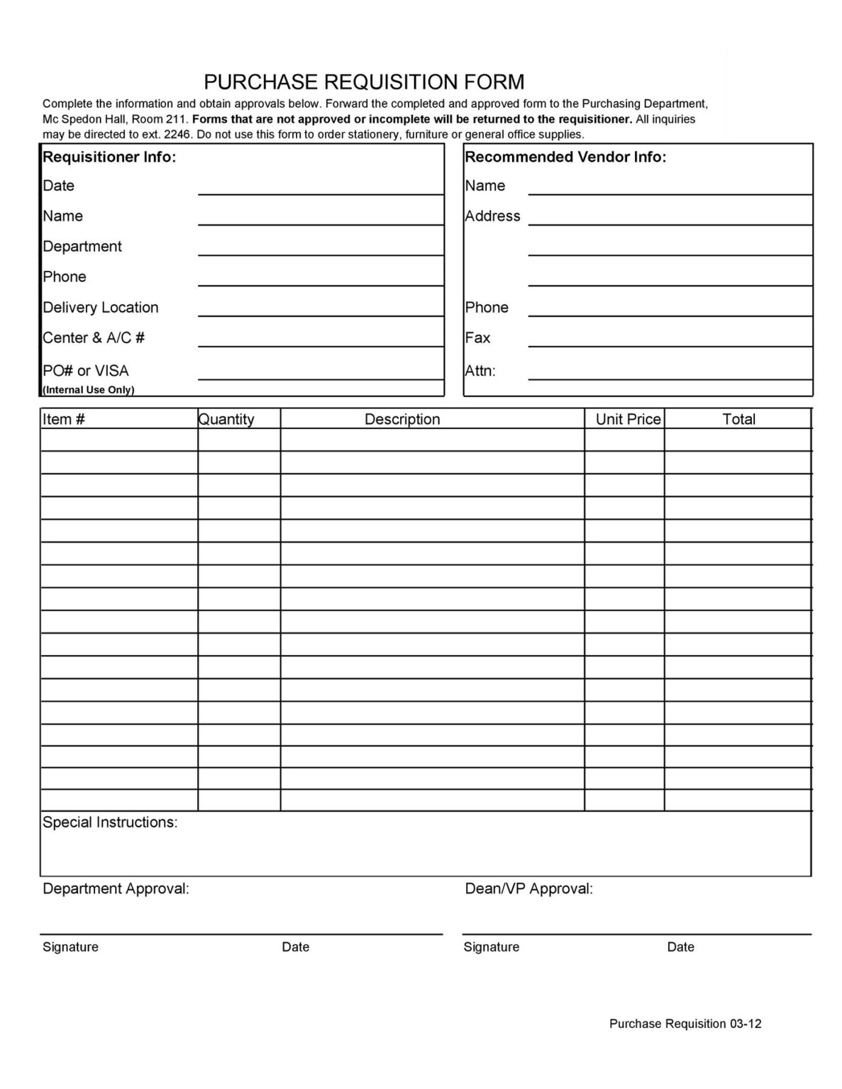 55 Powerful Requisition Form Template - RedlineSP