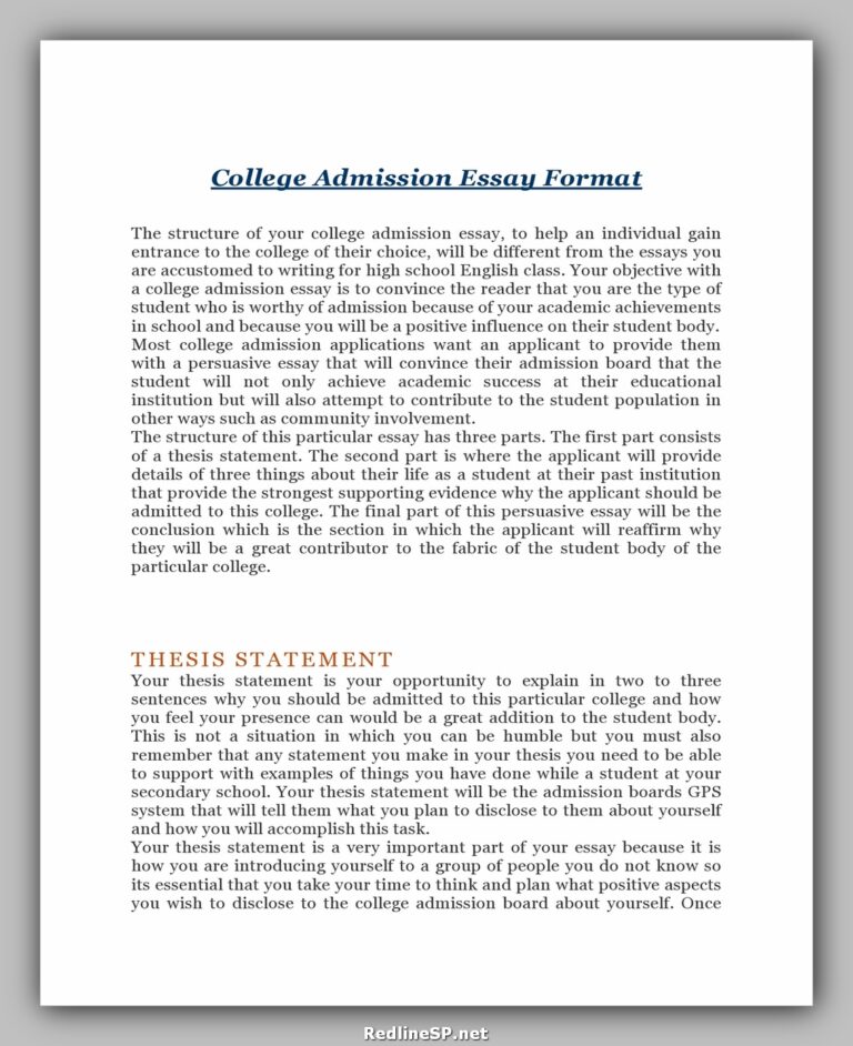 24 Greatest College Essay Examples - RedlineSP