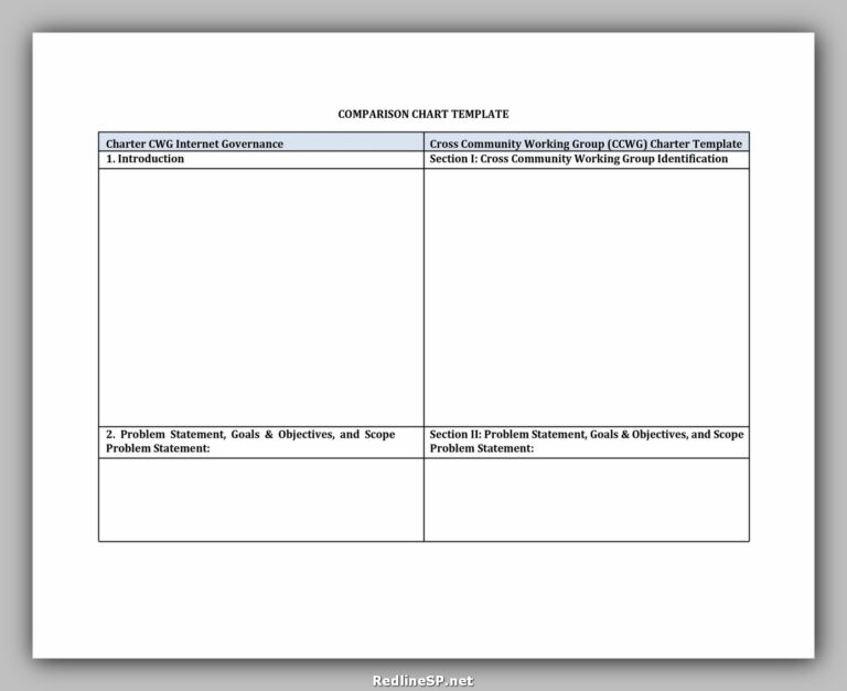 43 Free Comparison Chart Template & Example - RedlineSP