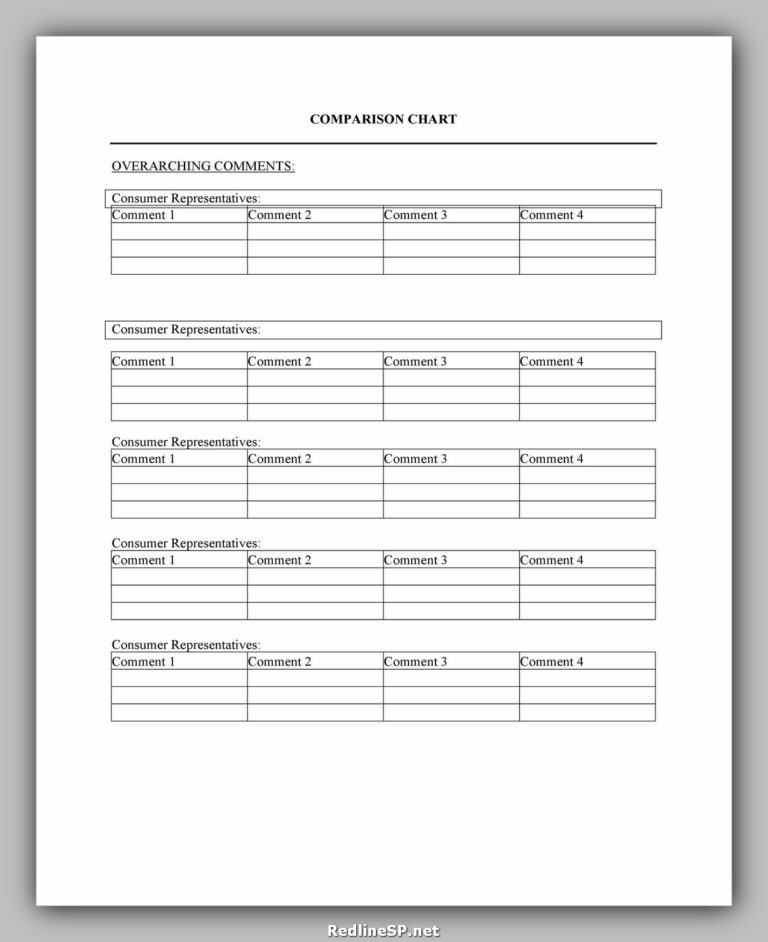 43 Free Comparison Chart Template & Example - Redlinesp