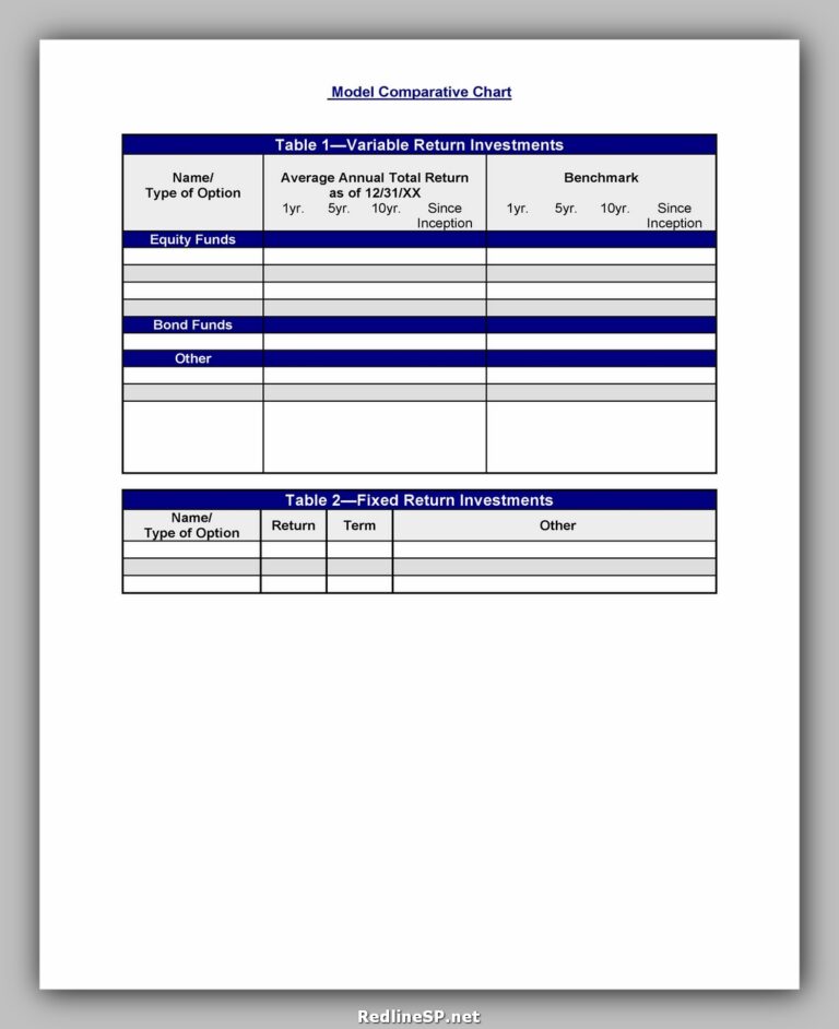 43 Free Comparison Chart Template & Example - RedlineSP
