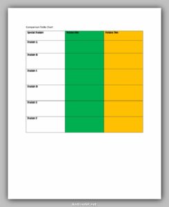 43 Free Comparison Chart Template & Example - RedlineSP