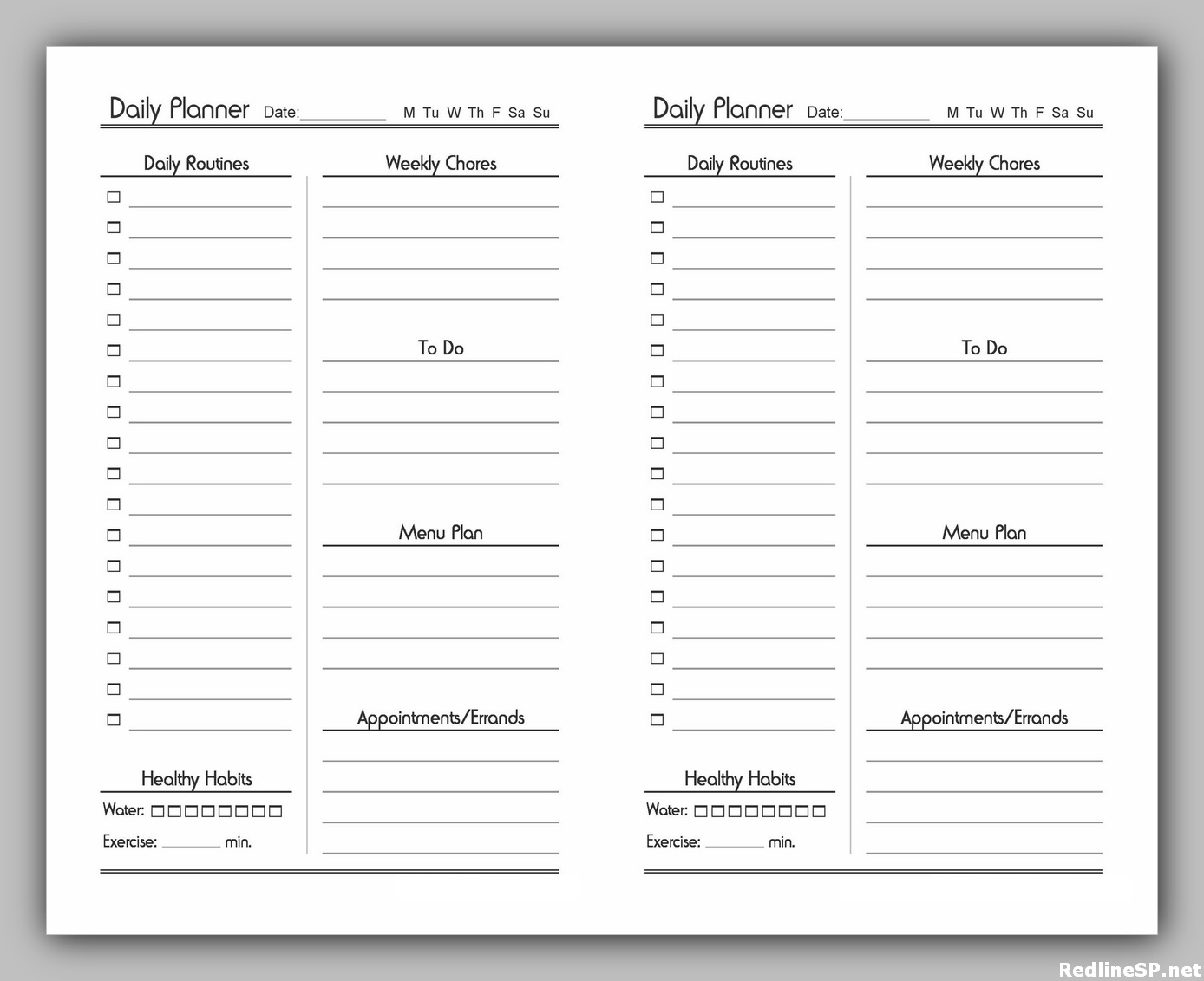 34 Printable Daily Planner Template Free - RedlineSP