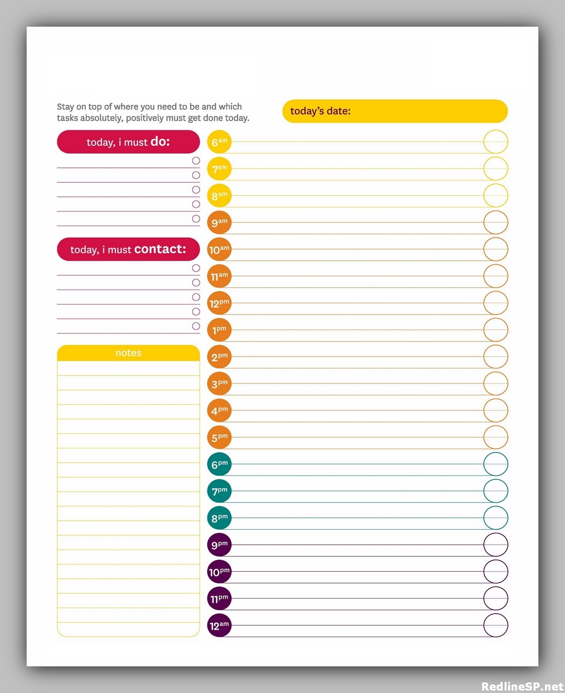 34 Printable Daily Planner Template Free - RedlineSP