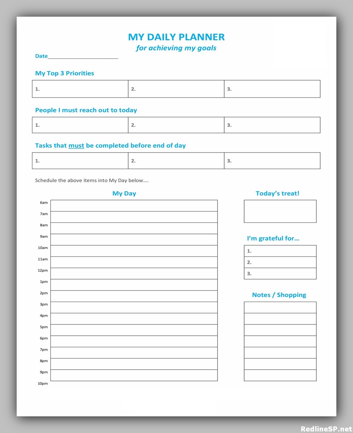 34 Printable Daily Planner Template Free – RedlineSP