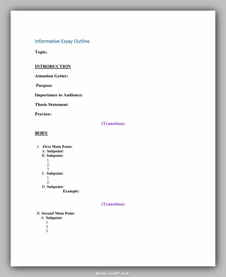 40 Powerful Essay Outline Template - RedlineSP