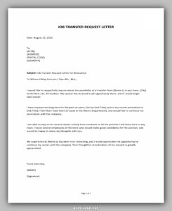 30+ Greatest Job Transfer Letter (Sample & Template) - RedlineSP