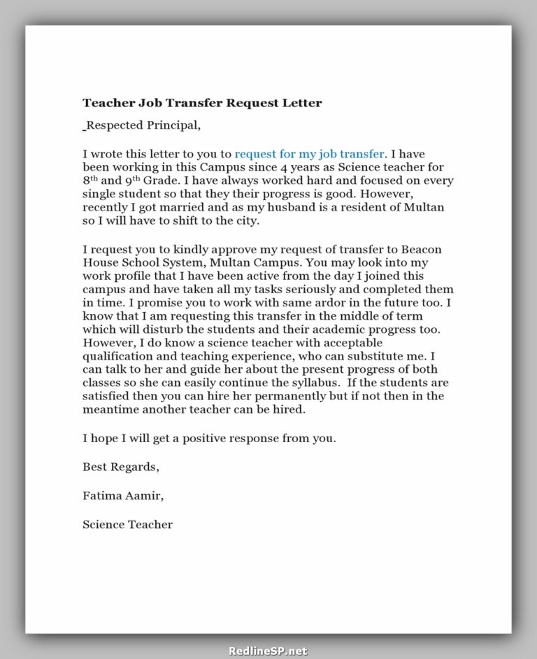 30+ Greatest Job Transfer Letter (Sample & Template) - RedlineSP