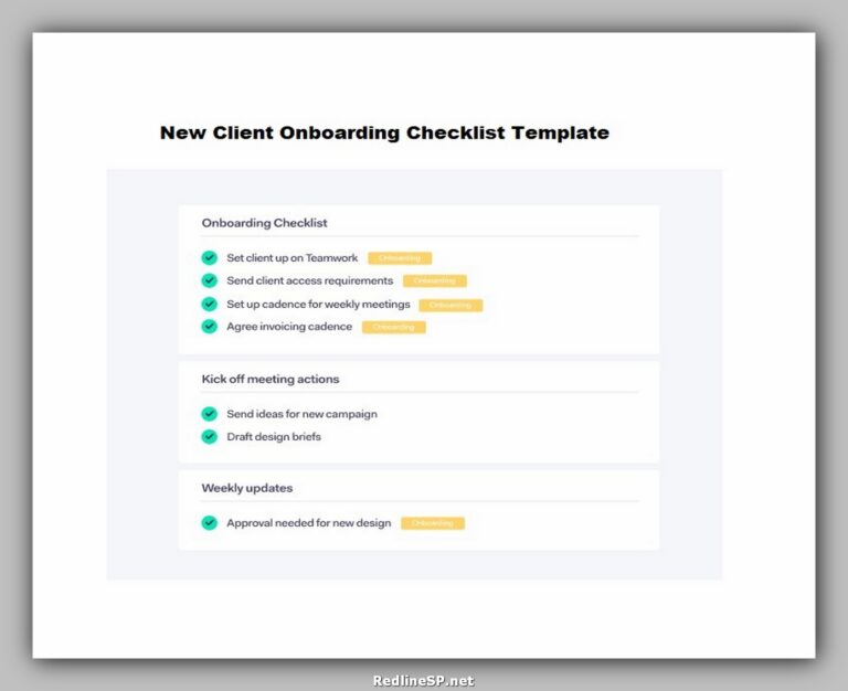 7 Powerful Client Onboarding Checklist Template - RedlineSP