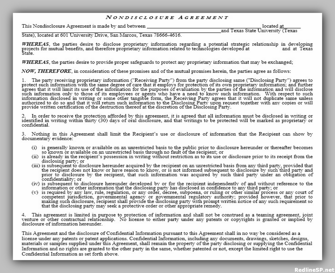 12 Free Non Disclosure Agreement Template RedlineSP 12-free-non-disclosure-agreement-template-redlinesp