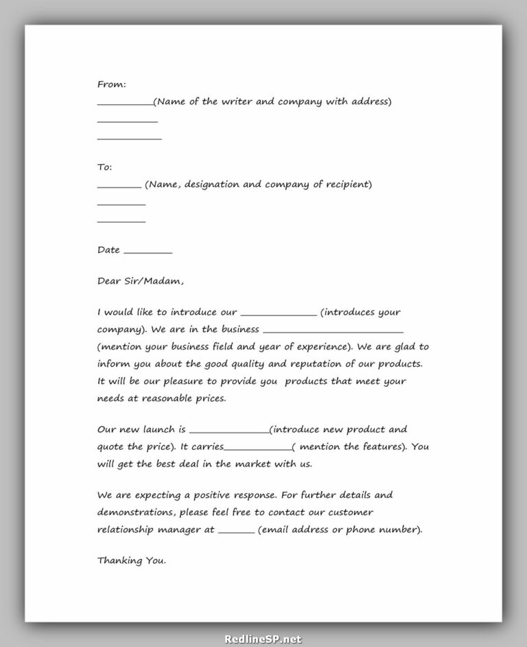 52 Free Sales letter (Sample, Example & Template) - RedlineSP