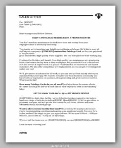 52 Free Sales letter (Sample, Example & Template) - RedlineSP