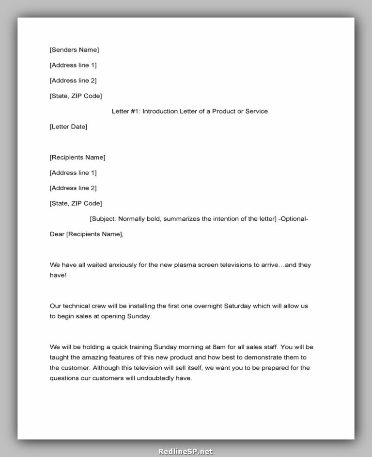 52 Free Sales letter (Sample, Example & Template) - RedlineSP
