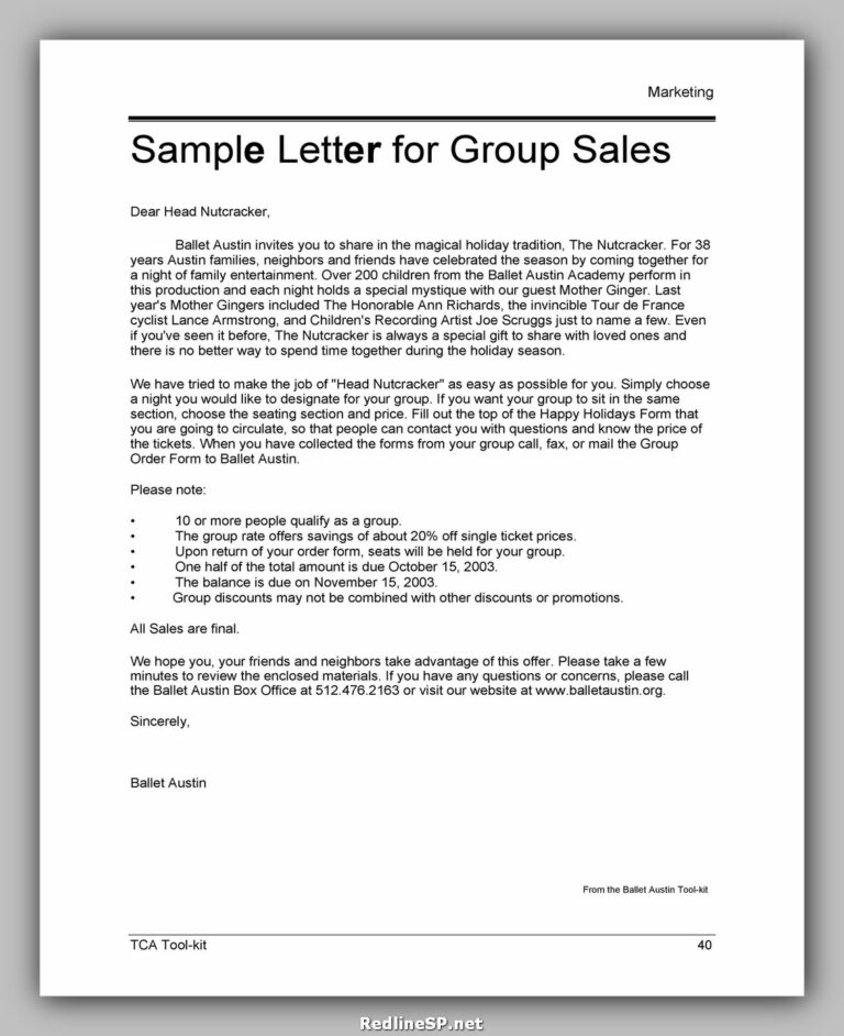 52 Free Sales Letter Sample Example Template RedlineSP