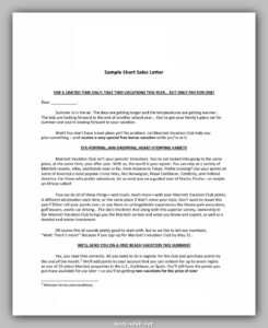 52 Free Sales letter (Sample, Example & Template) - RedlineSP
