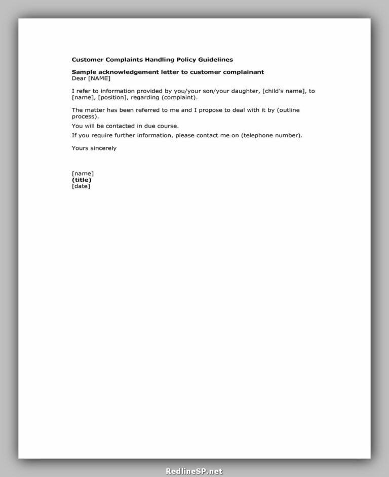 30 Free Sample Acknowledgement Letter - RedlineSP