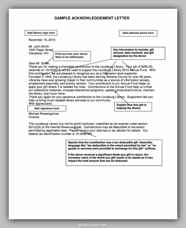 30 Free Sample Acknowledgement Letter - RedlineSP