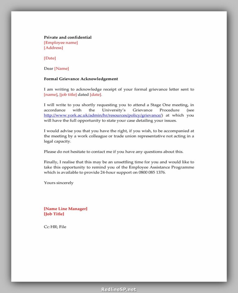 30 Free Sample Acknowledgement Letter - RedlineSP