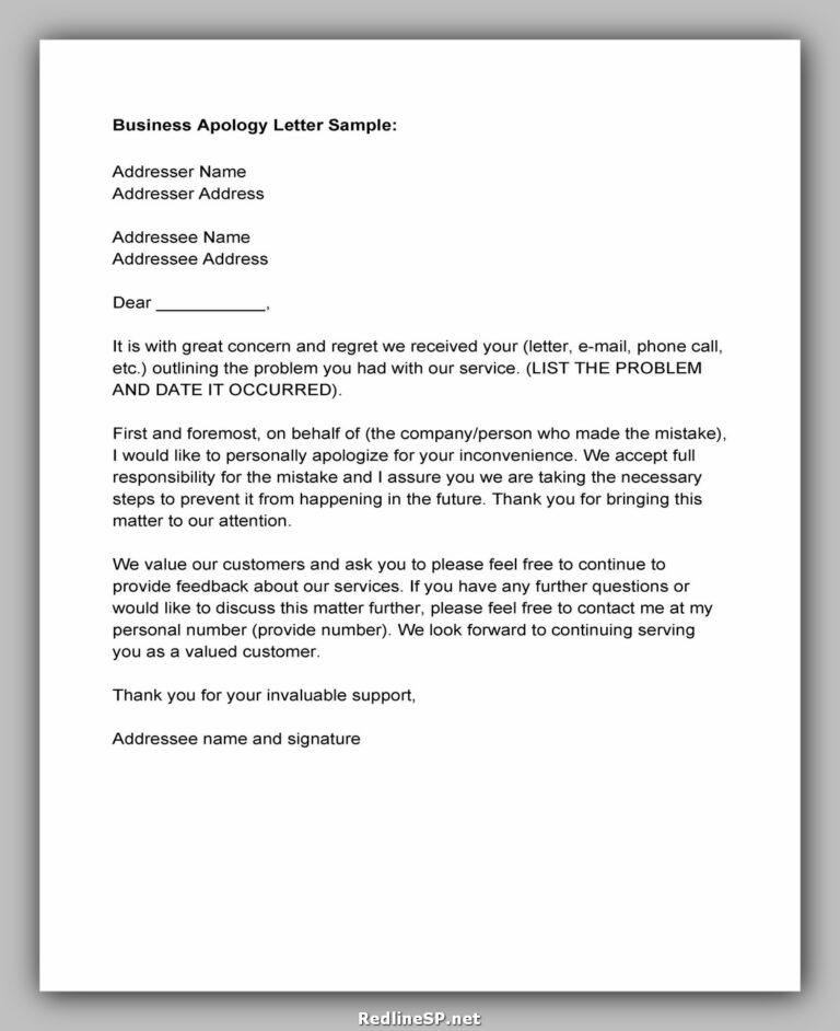 50 Powerful Apology Letter Sample - RedlineSP