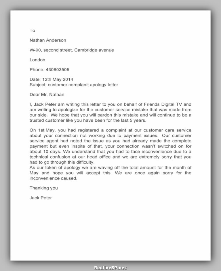 50 Powerful Apology Letter Sample - RedlineSP
