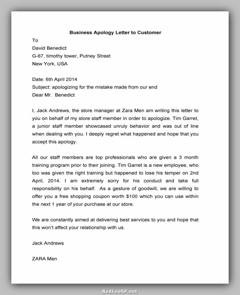 50 Powerful Apology Letter Sample - RedlineSP
