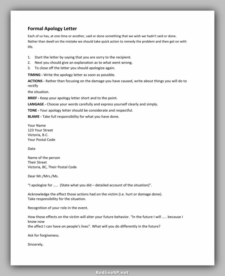 50 Powerful Apology Letter Sample - RedlineSP