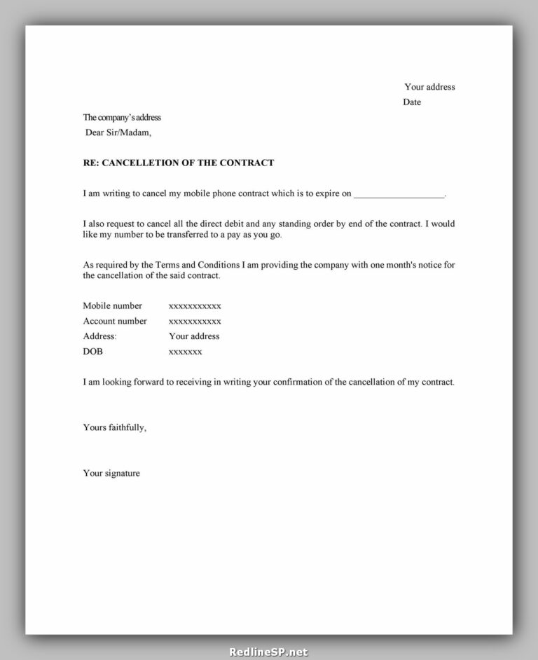 47 Powerful Cancellation Letter Sample - RedlineSP