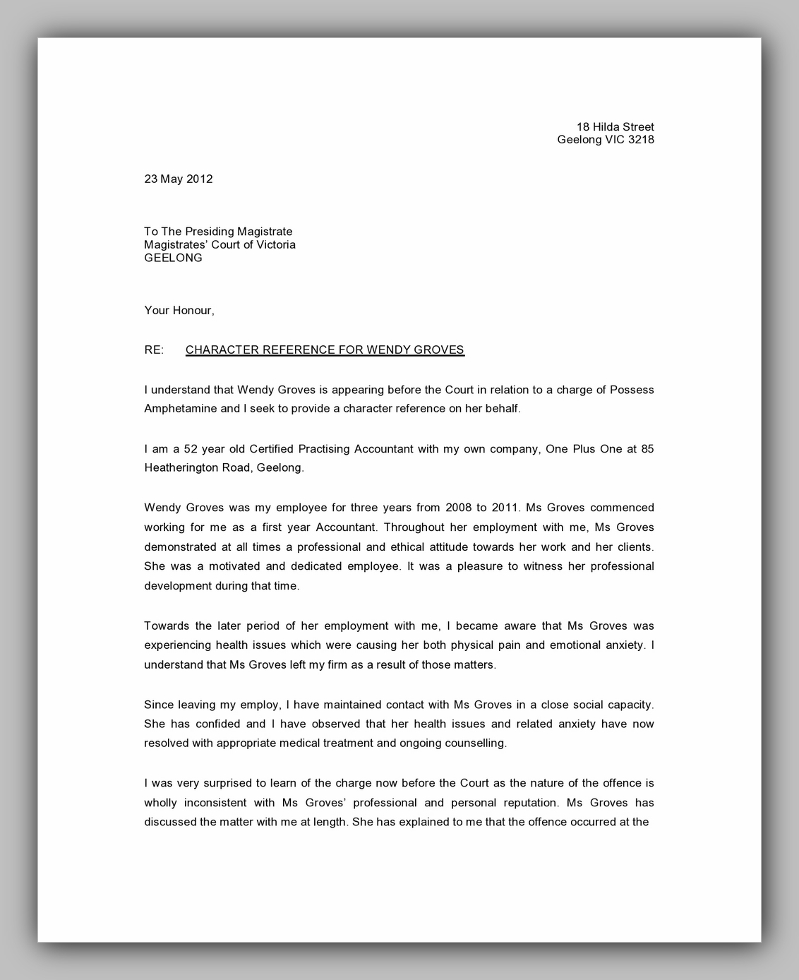 33 Best Character Reference Letter Example - RedlineSP