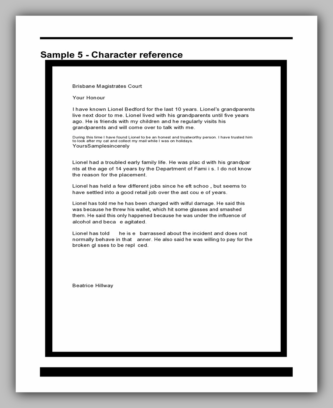 33 Best Character Reference Letter Example - RedlineSP