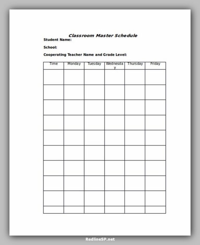 14 Amazing Master Schedule Template - RedlineSP