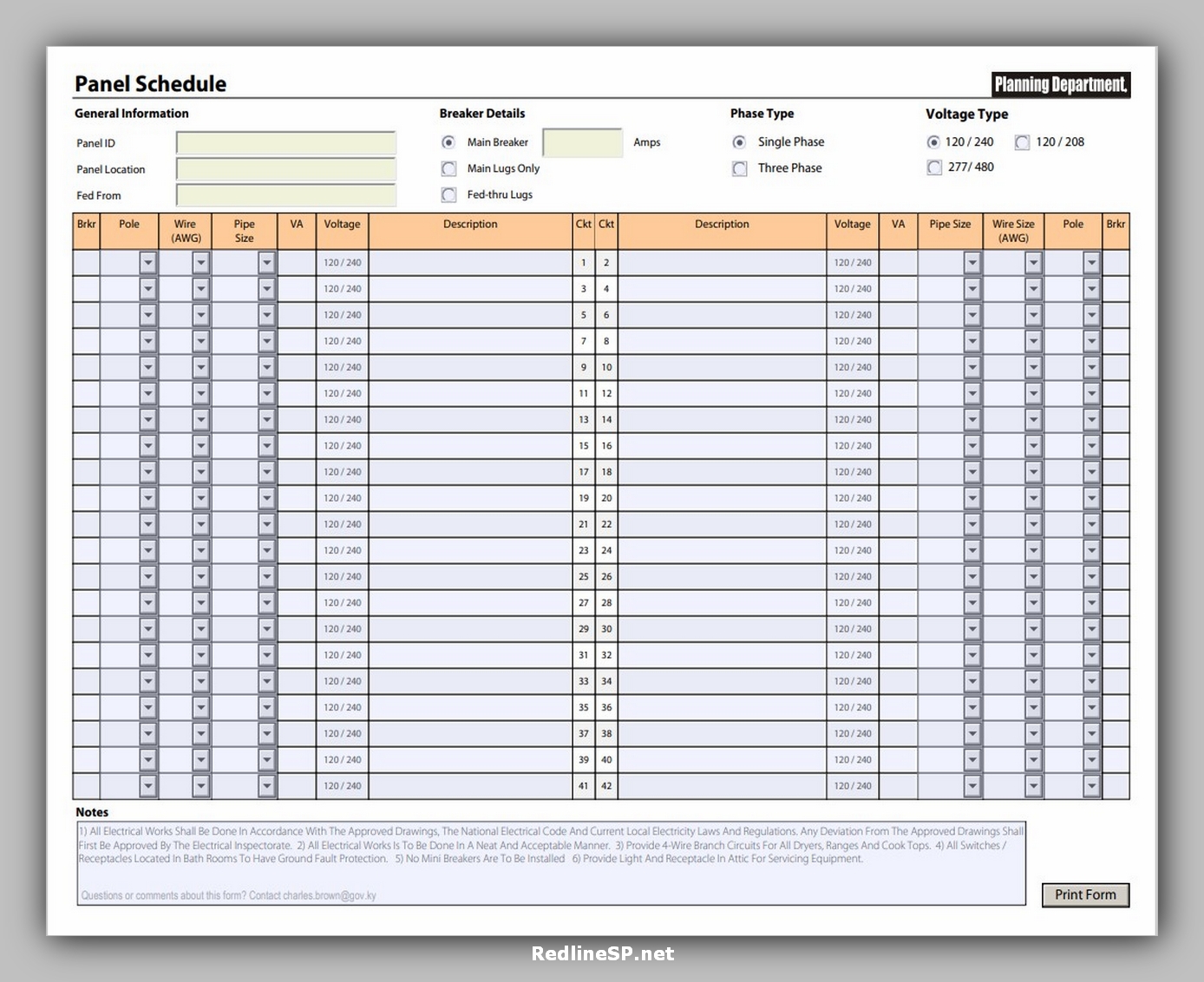 5 Best Electrical Panel Schedule Template Pdf - RedlineSP