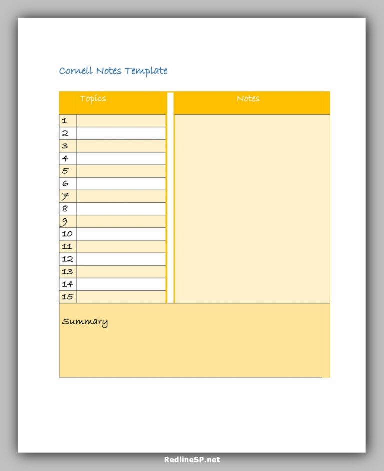 43 Useful Cornell Notes Template - RedlineSP