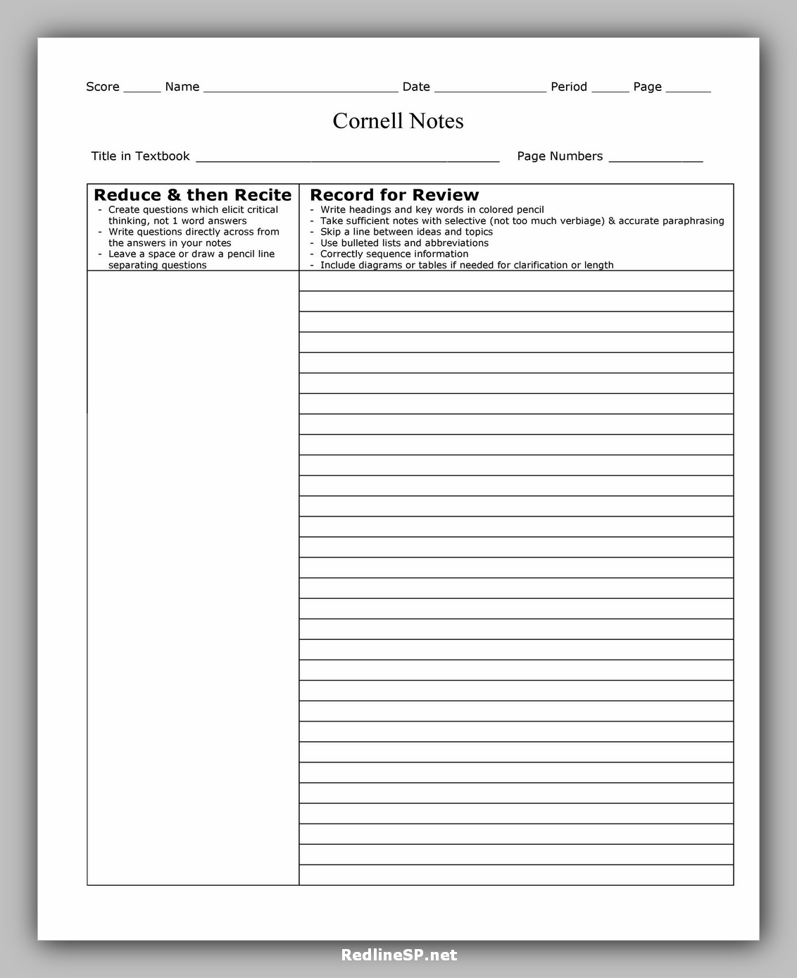 43 Useful Cornell Notes Template - RedlineSP