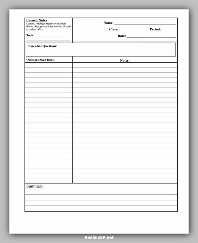 43 Useful Cornell Notes Template - RedlineSP
