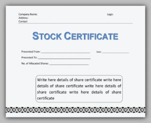 43 Free Share Certificate Template - RedlineSP