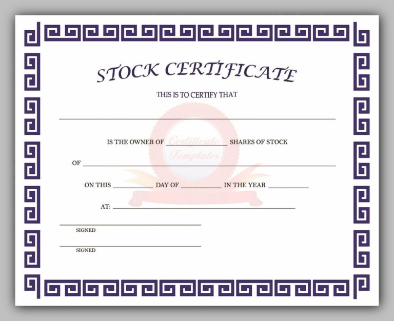 43 Free Share Certificate Template - RedlineSP