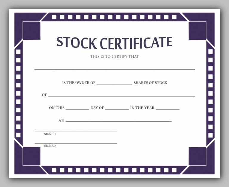 43 Free Share Certificate Template - RedlineSP