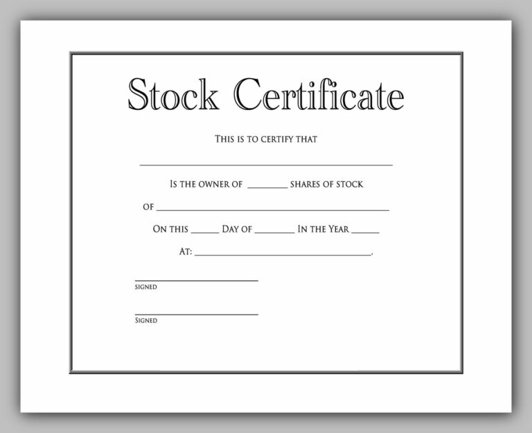 43 Free Share Certificate Template - RedlineSP