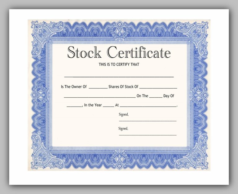 43 Free Share Certificate Template - RedlineSP