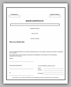 43 Free Share Certificate Template - RedlineSP