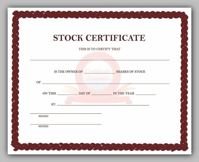 43 Free Share Certificate Template - RedlineSP
