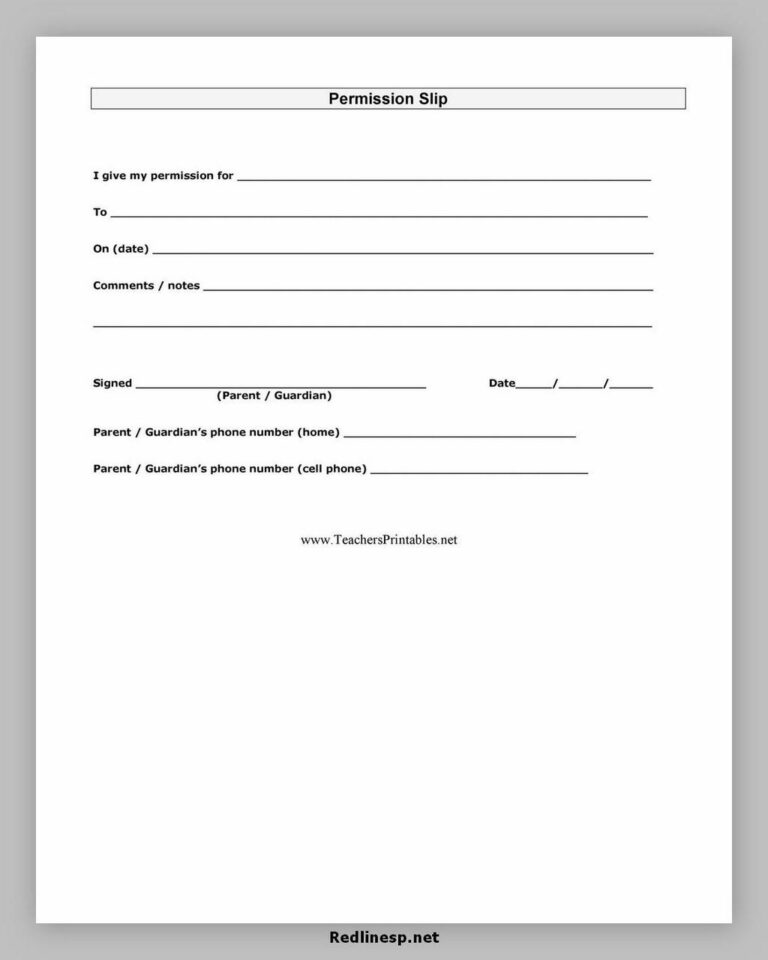 40 Free Permission Slip Template - RedlineSP