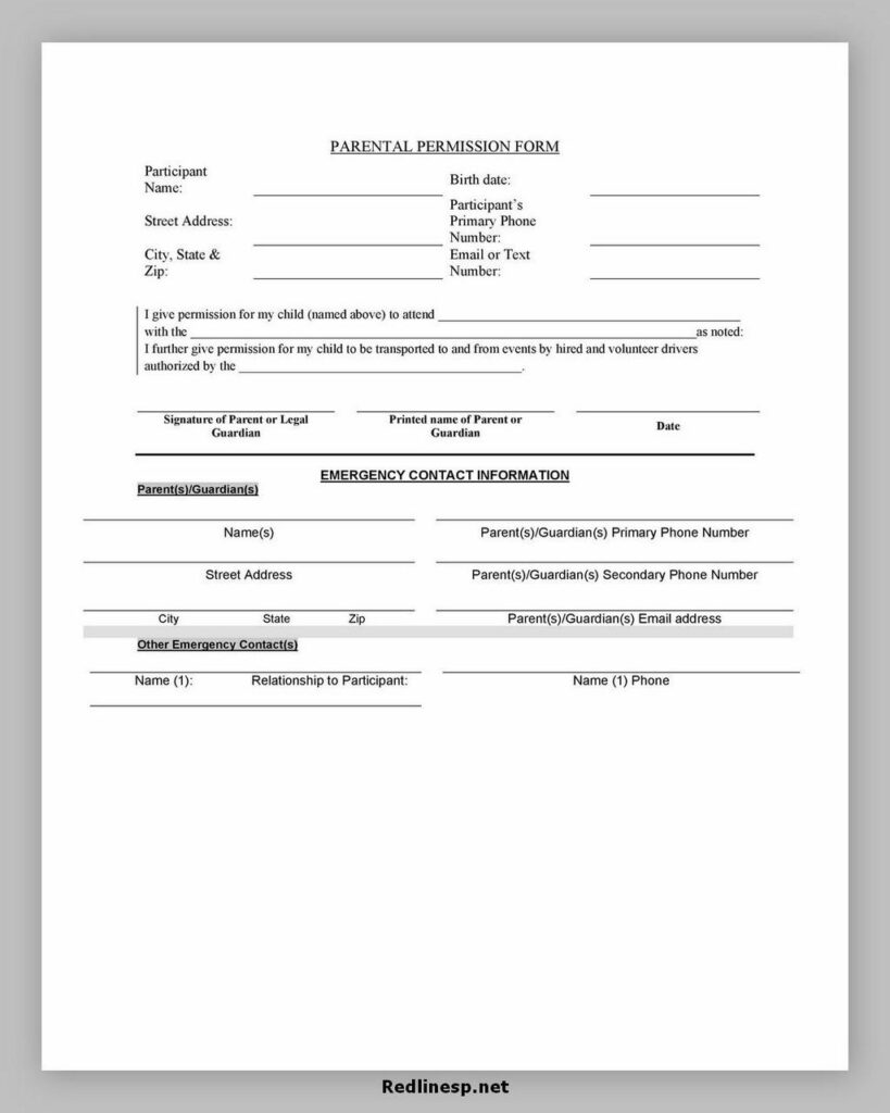 40 Free Permission Slip Template - RedlineSP