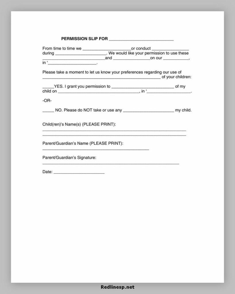 40 Free Permission Slip Template - RedlineSP