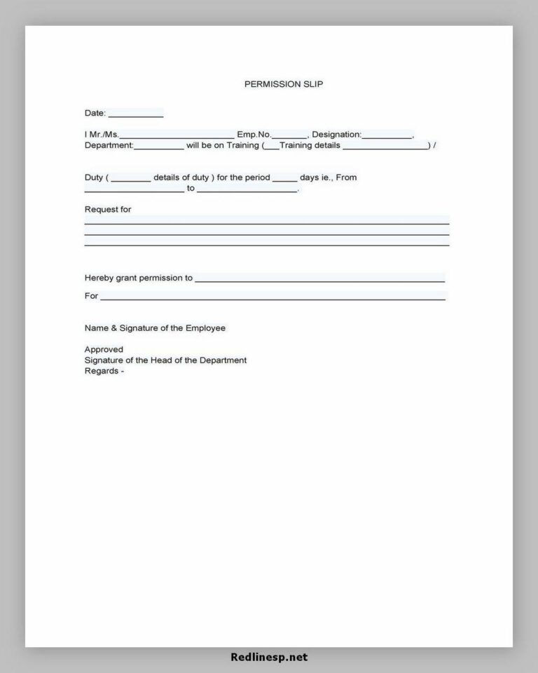 40 Free Permission Slip Template - RedlineSP
