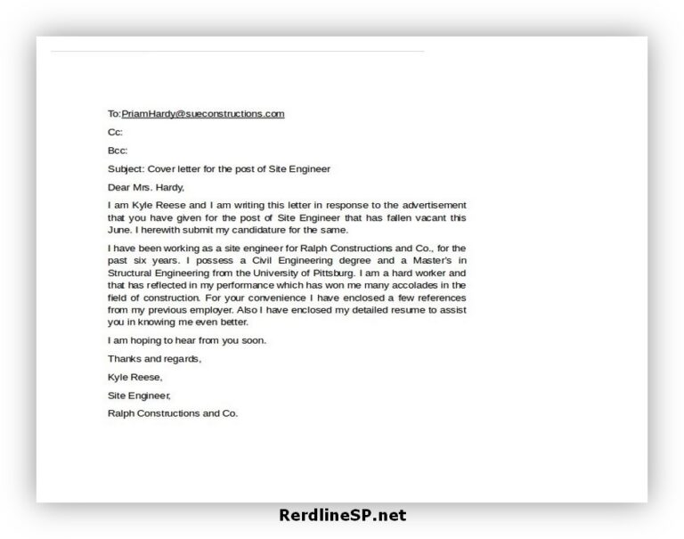 8 Best Email Cover Letter Format - RedlineSP